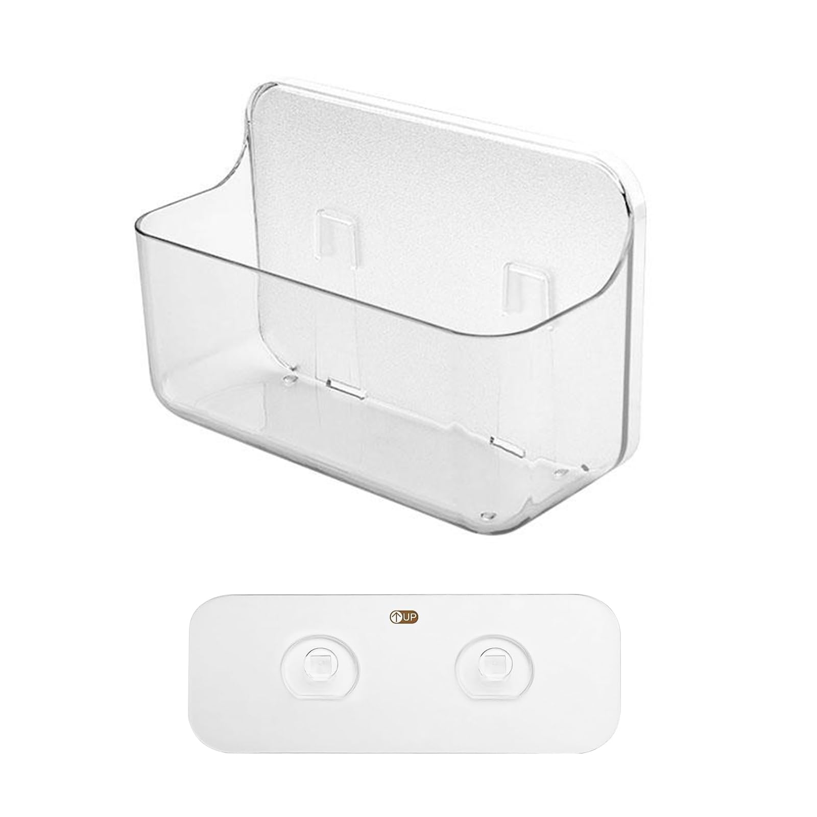 2pc Plastic Wall Mount Organizer, Adhesive Clear Cabinet Door Organizer,Acrylic Shelves for Wall,No Drilling Hang Walls,with Self Adhesive Tape, for Bathroom, Kitchen, Living Room