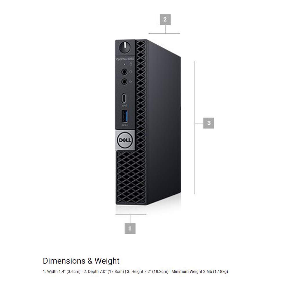 Dell OptiPlex 5060 Micro Desktop Computer with Intel Core i5-8500T 2.1 GHz Hexa-Core, 8GB RAM, 256GB SSD (5H0P7)