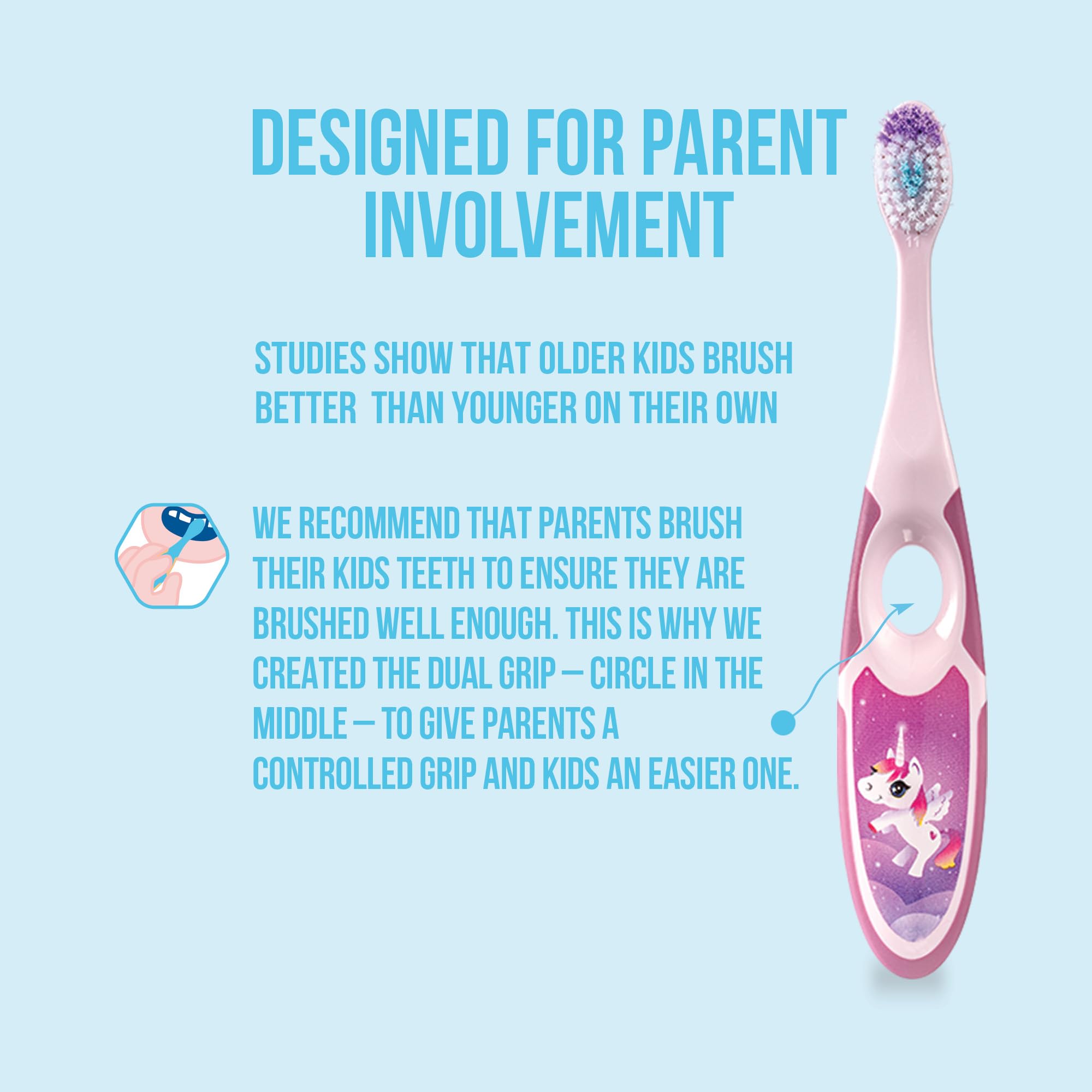 Jordan* Step 2 Kids Toothbrush, 3-5 Years, Soft Bristles, BPA Free (4 Pack) Blue & Green