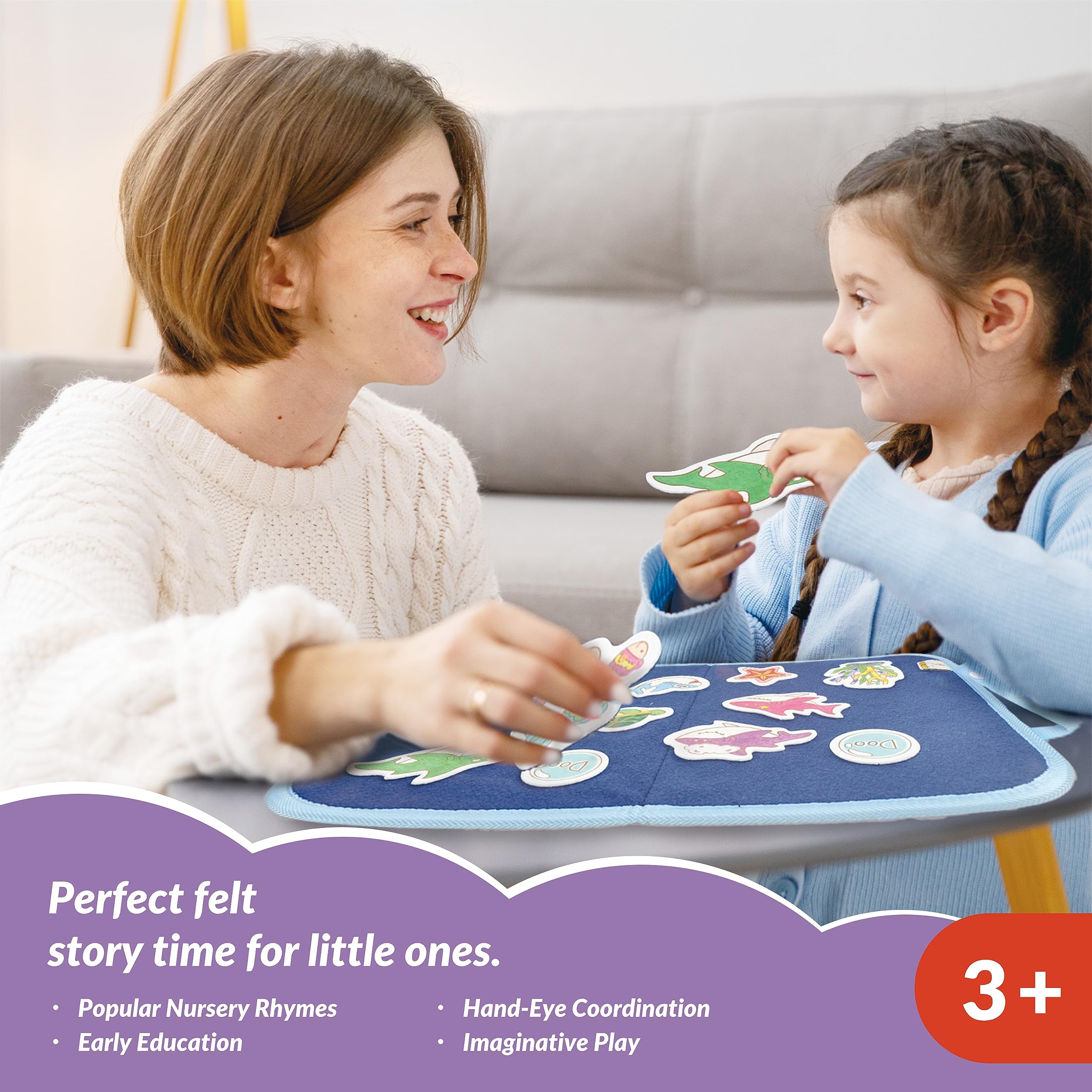 CHEFAN Felt Flannel Boards Stories Precut Figures for Toddlers Preschool, Craft Toy Gifts for Kids, Storytelling Interactive Teaching Activity Kits,Wheels On Bus,Baby Shark,Itsy Bitsy Spider,Bingo