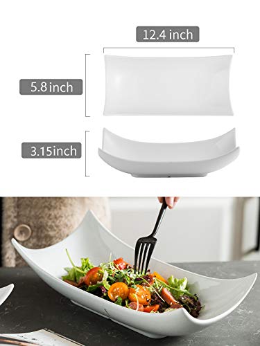 LAUCHUH Decorative Bowl Serving Platter White Serving Dishes Decorative Centerpiece Deep Serving Bowl Serving Dishes and Platters 12-Inch Set of 3