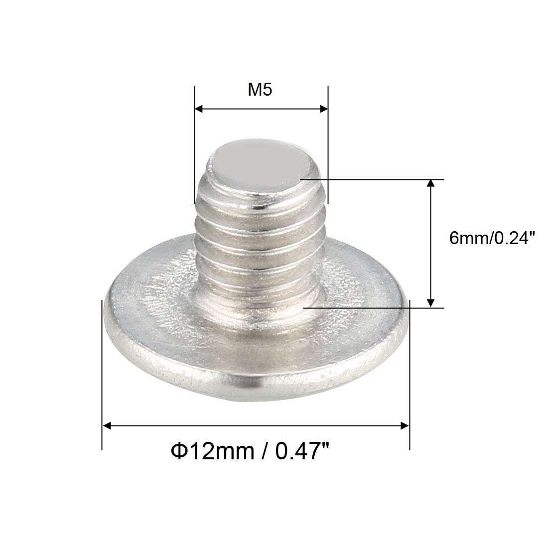 uxcell Machine Screws, M5x6mm Phillips Screw, 304 Stainless Steel, Fasteners Bolts 20Pcs