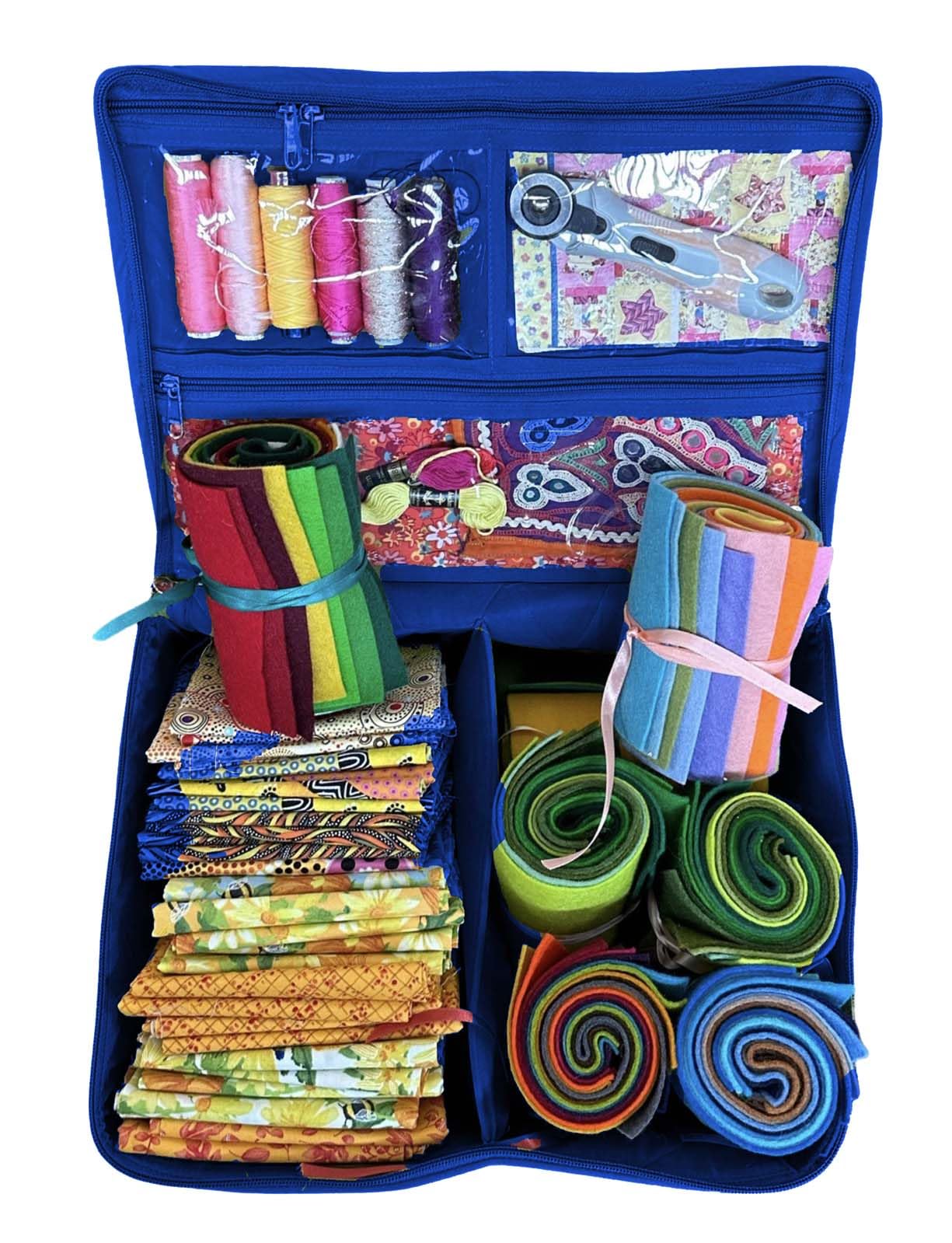 All Purpose Storage Tote Bag - Quilting, Sewing, Knitting, Portable, Multifunctional - Royal Blue