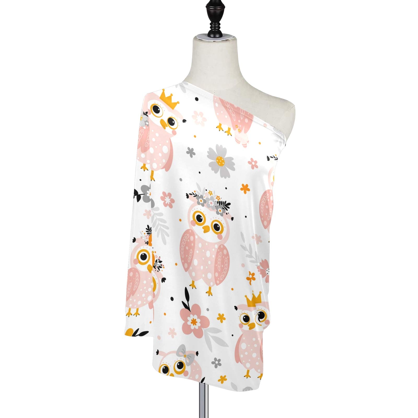 Nursing Cover Breastfeeding Scarf Pink Cute Owl Print- Baby Car Seat Covers, Stroller Cover, Carseat Canopy(8rh3c)