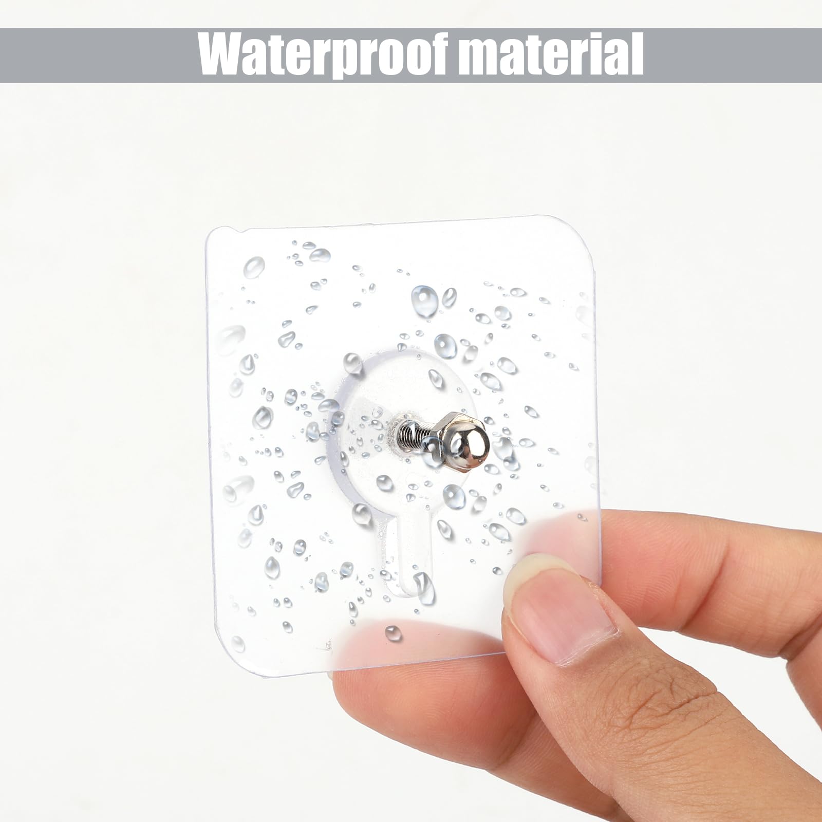 20pcs Adhesive Wall Hooks, Wall Hooks for Hanging Heavy Duty Transparent Self Adhesive Wall Mount Screw Hooks Seamless Wall Hangers Without Nails for Bathroom Kitchen Home Room Door