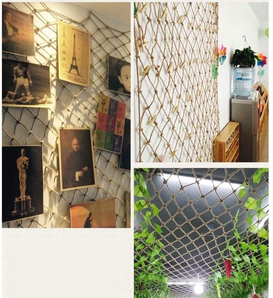 Heavy Duty Hemp Rope Cargo Net for Kids' Tree House, Stair & Balcony Safety - Outdoor Hammock & Playground Net (1 * 10m/3 * 33ft)