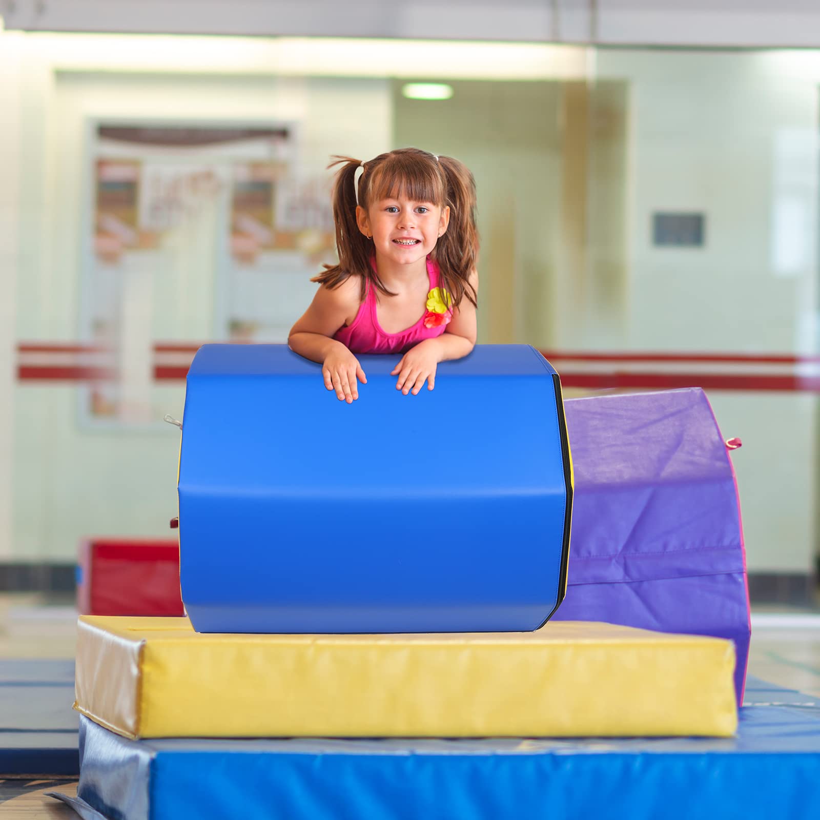 23.6"x30"Gymnastics Octagon Mat,Gymnastics Tumbling Mats,Somersault Backbend Tumbling Trainer for Home Gym Exercise,Handsprings, Backbend, Somersault, Wrestling
