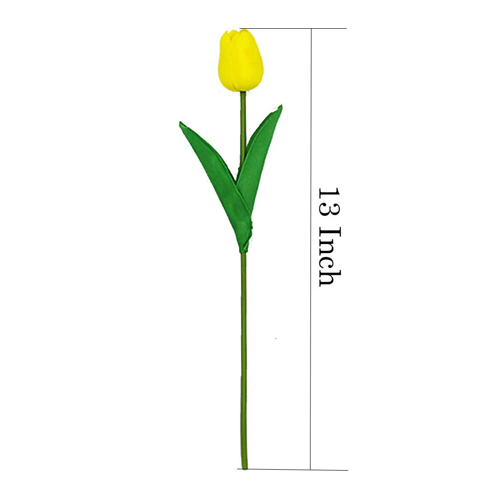 20PCS Artificial Tulips Flowers,Real Touch Tulips Fake PU Plant Great for Wedding Party Home Room Decoration