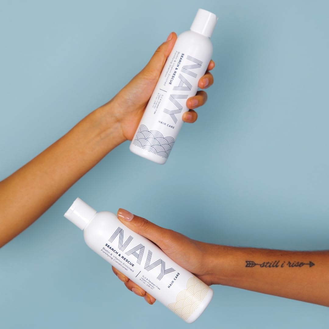 NAVY Hair Care Shampoo and Conditioner Set for Volumizing Fine Hairs - Search and Rescue Kit 16 Fl Oz