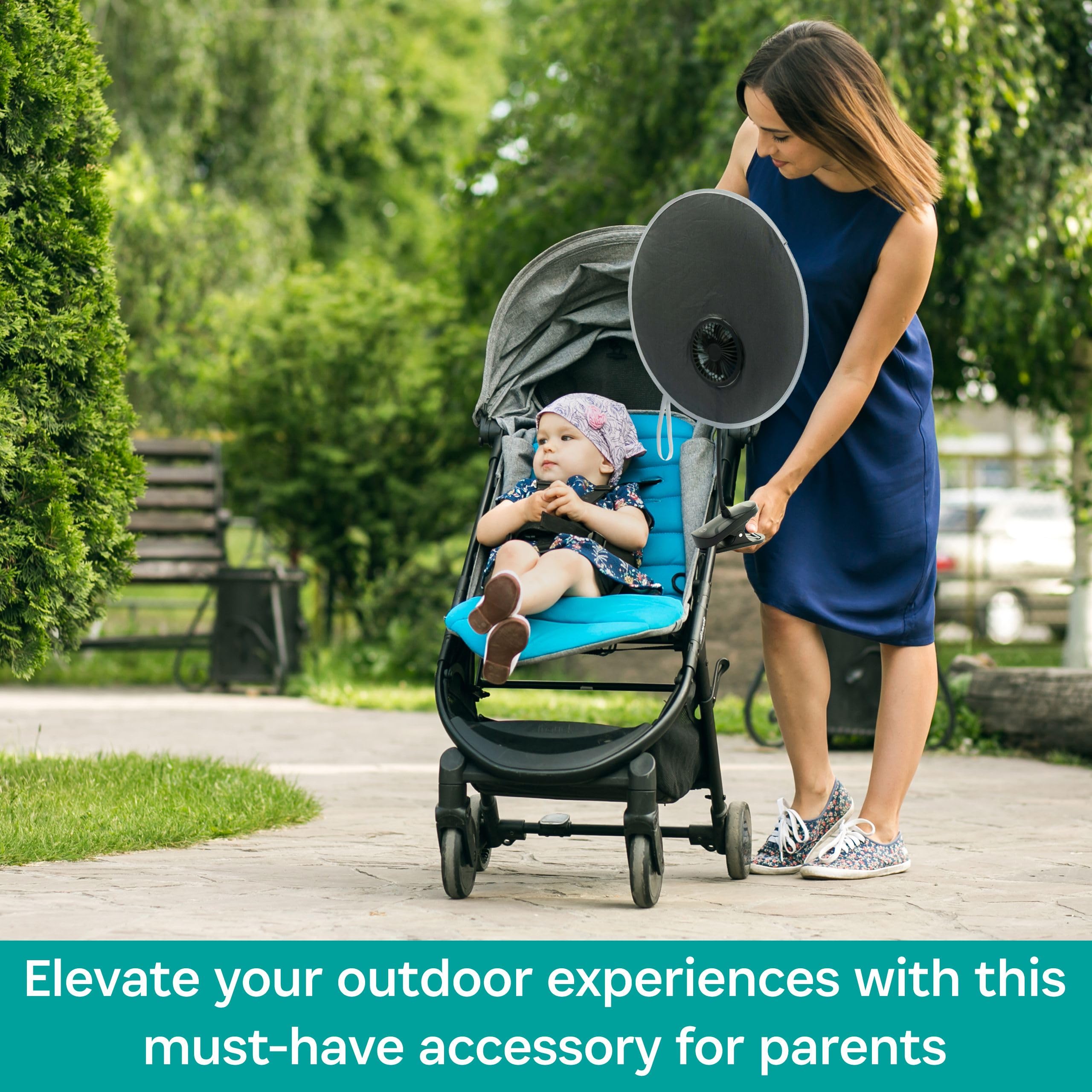 COOLSHADE UPF50 Sunshade by BUGGYGEAR - Easy Folding and Take with You Anywhere - Clamp it on a Chair or Baby Stroller - Collapsible, Compact, and Easy to Use - Protect Your Babys from The Sun
