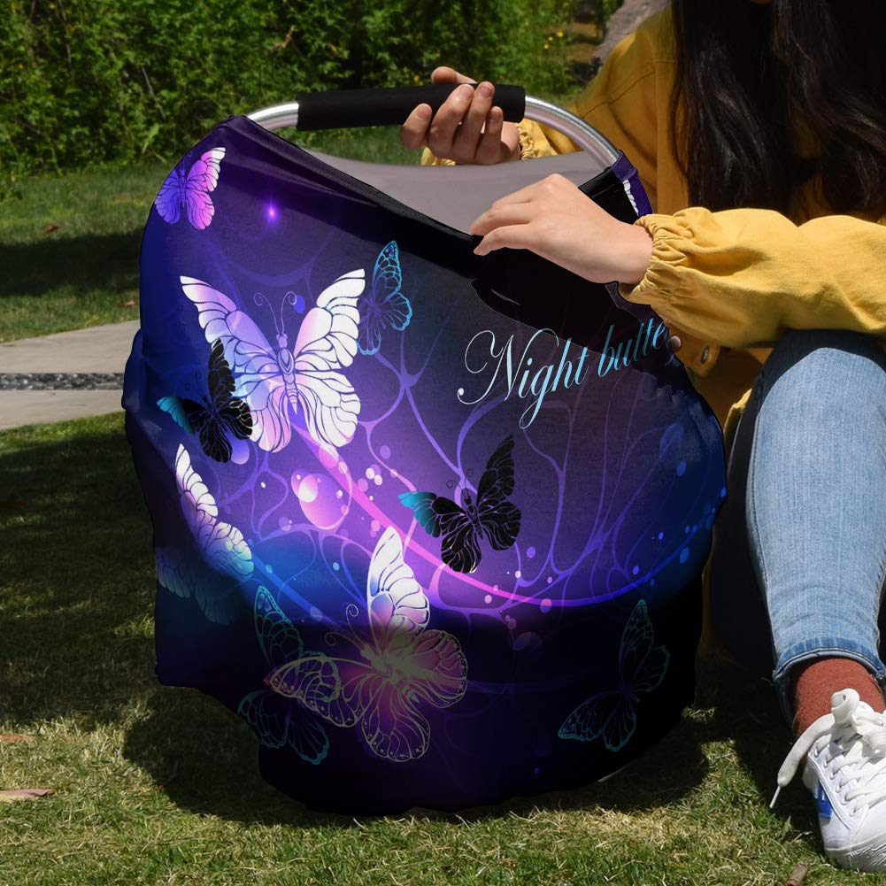 Nursing Covers for Breastfeeding Baby Stroller and Car Seat Combo Night Butterfly Carseat Canopy Baby Cart High Chair Infinity Scarf