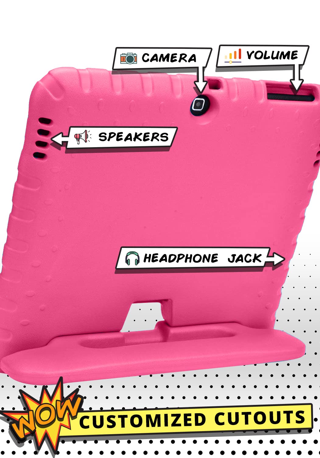 Cooper Dynamo [Rugged Kids Case] Protective Case for Samsung Galaxy Tab 4 10.1, Galaxy Tab 3 10.1 2013/2014 Released only | Child Proof Cover with Stand, Handle (Pink)