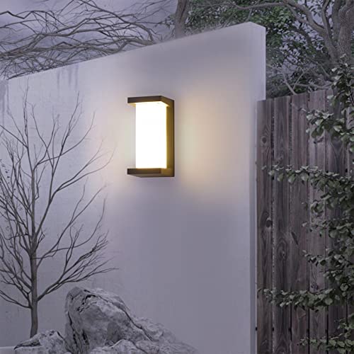 FITORON Outdoor &Indoor Wall Sconce IP65 Waterproof LED Wall Lighting Fixture Black Exterior Waterproof Porch Aluminum Wall Mounted Sconces