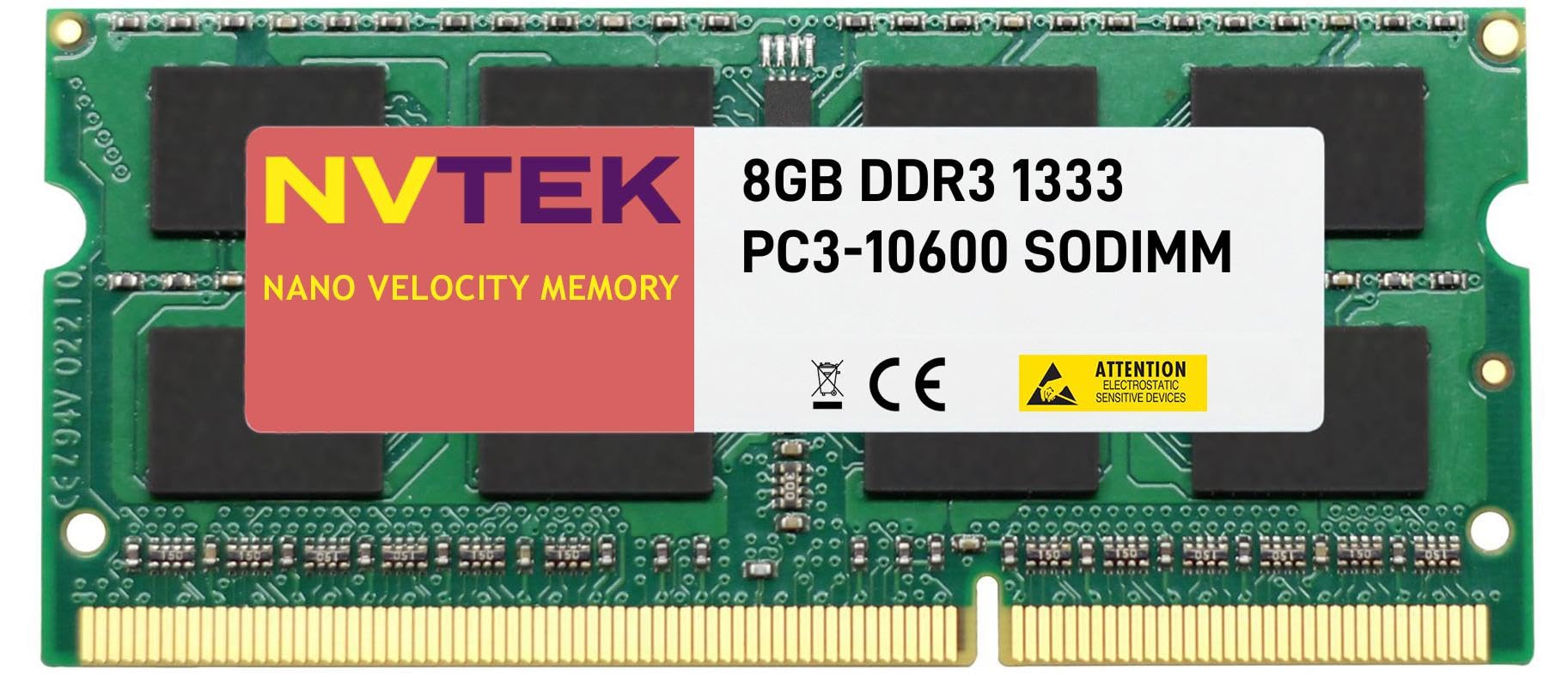 NVTEK 8GB (1X8GB) DDR3 1333MHZ PC3-10600 SODIMM 2Rx8 1.5V 204-PIN Non-ECC Laptop PC Computer Memory