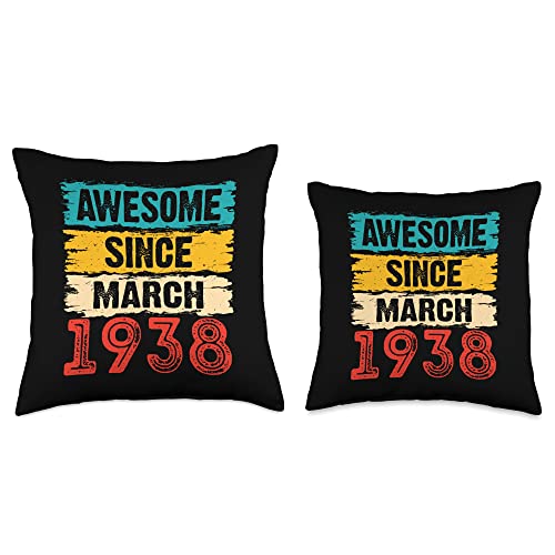 85 Year Old Awesome Since March 1938 85th Birthday Gifts Throw Pillow