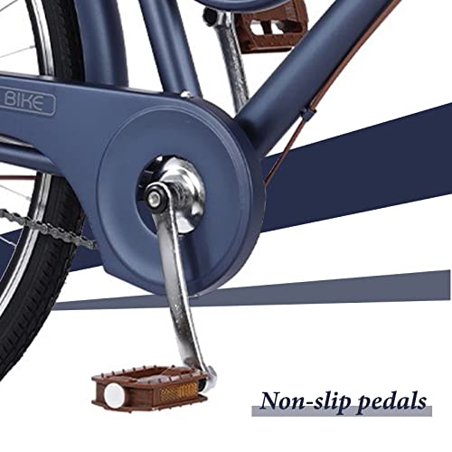 26-Inch Women's Bikes Beach Cruiser Single Speed Bicycle Sturdy & Durable Cruising Bike Seat Height Adjustable Suitable for All Terrain