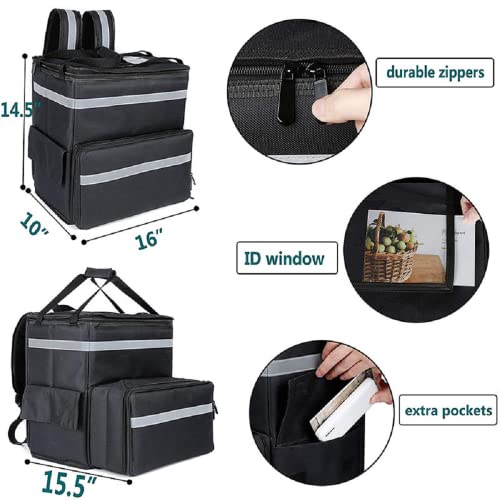Bejetca Delivery Backpack, Expandable Insulated Hot Pizza bag, Used for Delivering Bicycles, Large Leak Proof and Waterproof Pizza Delivery bag, Suitable for Delivery Pizza, Camping, and Beach