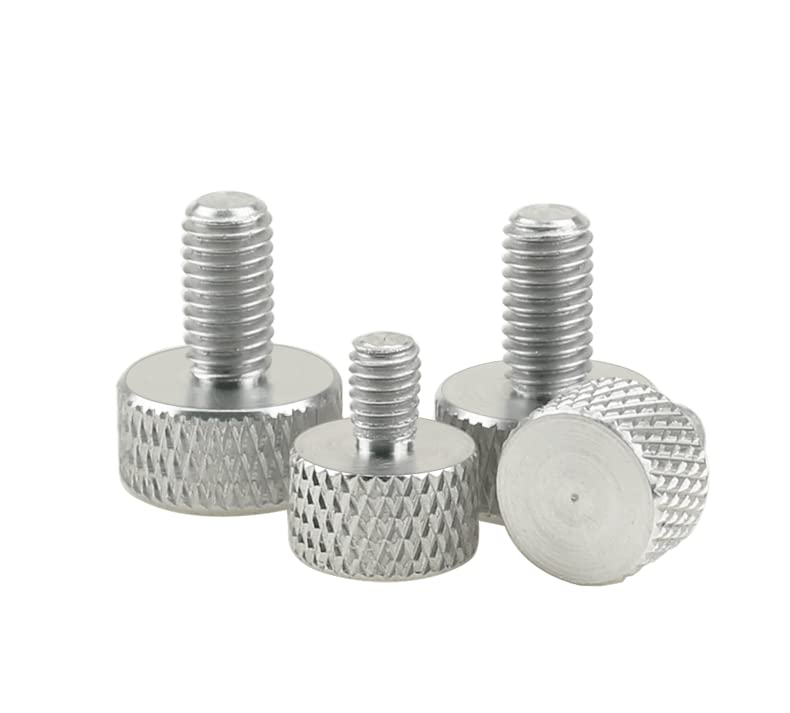 20 Pcs Aluminum knurling Fully Threaded Hand Twistscrew,for Motherboard Installation Etc.M3x4mm