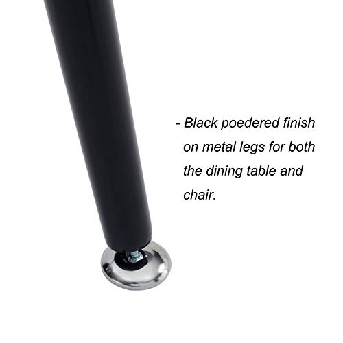 IDS Home Office Furniture Contemporary Computer Desk, 0.31β inch Tempered Transparent Glass Tabletop Writing Table (Black Metal Legs Frame)