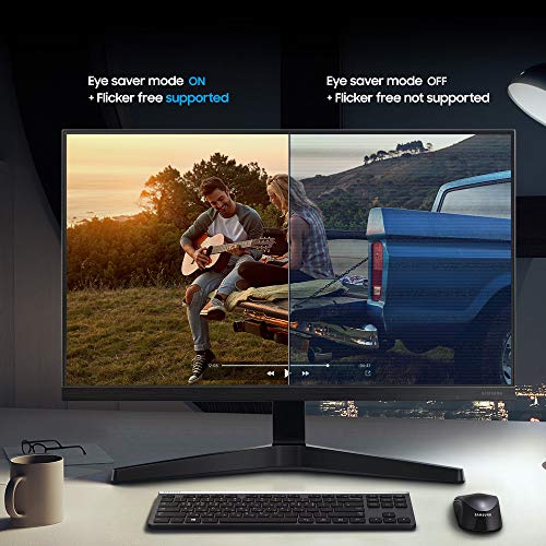 SAMSUNG 27-inch T35F LED Monitor with Border-Less Design, IPS Panel, 75hz, FreeSync, and Eye Saver Mode (LF27T350FHNXZA), Dark Blue Gray (Renewed)