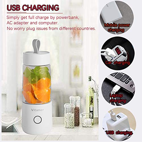 LLLJJJ Portable Blender, Mini Blender with USB Charging Function, Mini Blending Juicer for Fruits and Milkshakes, can Squeeze Juice in 45s, Suitable for Family, Travel, Outdoor, Micro Blender(1 PCS)