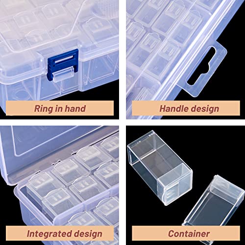 90 Slots Plastic Seed Storage Box Clear Seed Storage Organizer with Label Stickers Planting Seed Container with Lid Garden Seed Organizer with Stickers for Flower Plants Vegetable Seeds (1)