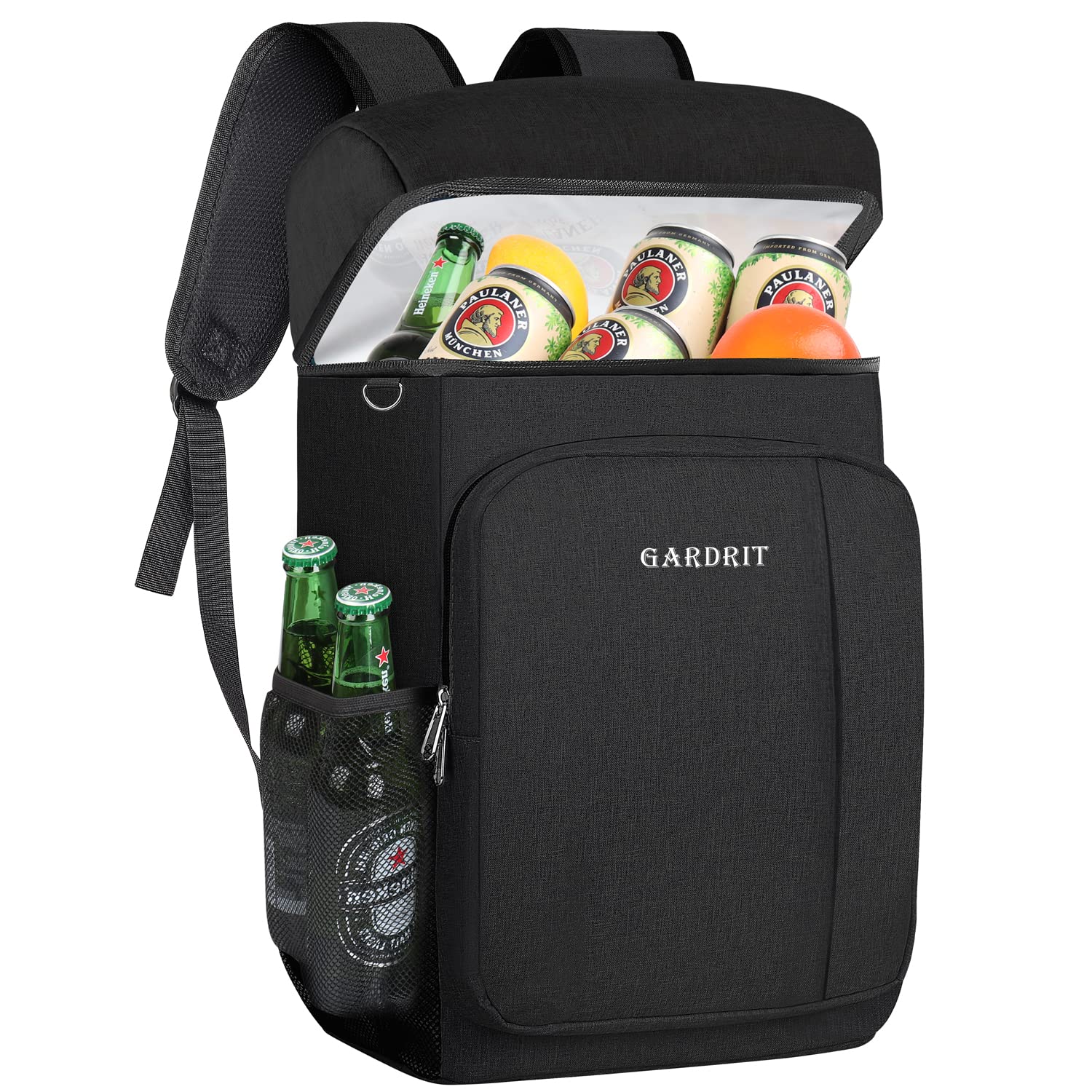 49 Cans Insulated Cooler Backpack, Leakproof Spacious Lightweight Soft Cooler Bag Backpack Cooler with Double Deck for Men Women to Work Beach Picnic Travel Trips, Black