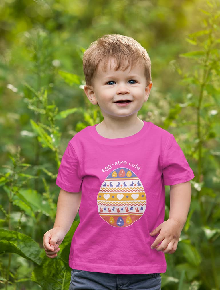 Eggstra Cute Easter Tee Decorated Cute Infant Toddler Kids Bunny T-Shirt 12M Pink