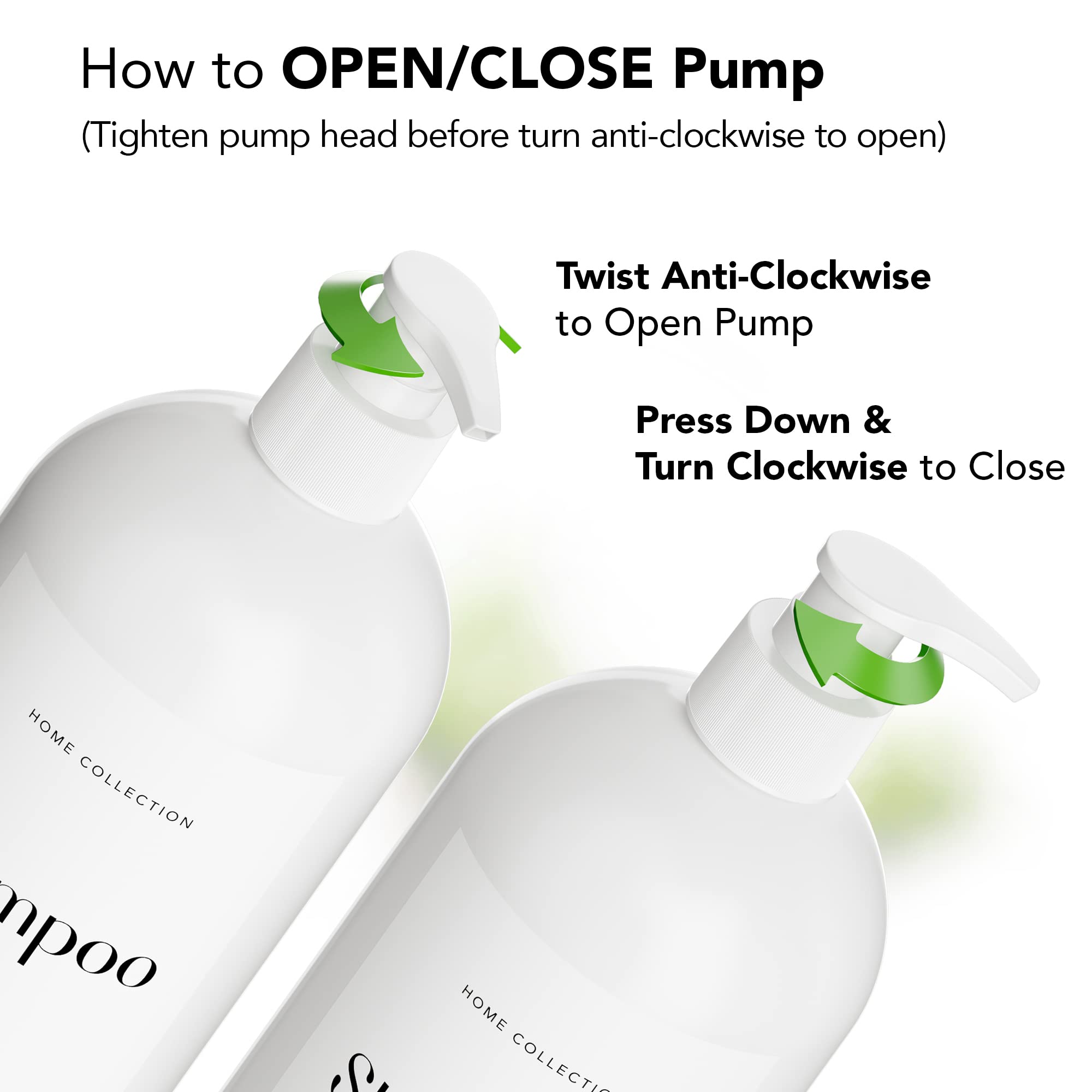 MOIIKKO 32oz Refillable Shampoo and Conditioner Dispenser Bottles - Set of 3 Empty Shampoo Conditioner Body Wash Dispenser with 8 Waterproof Labels
