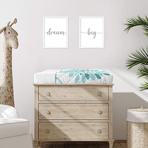 Baby Changing Pad Cover for Modern Turquoise and Coral Emma Collection