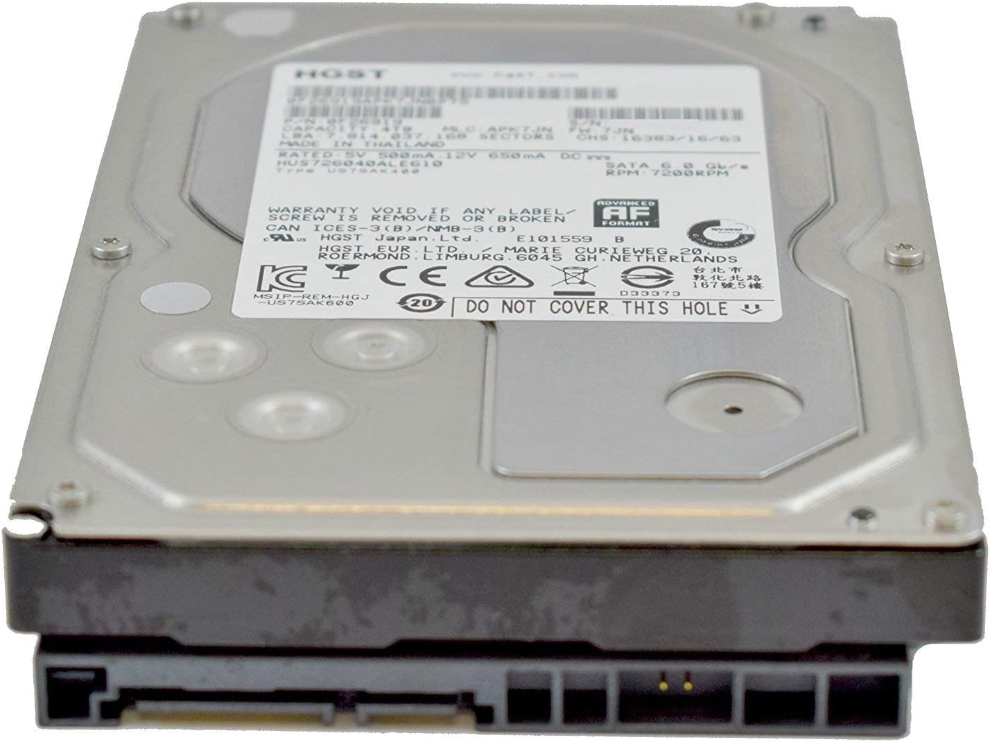 HGST Ultrastar 7K6000 4TB 7200 RPM SATA 128MB Cache 3.5" Internal Enterprise Hard Drive - HUS726040ALE610 (0F23005) (Renewed)