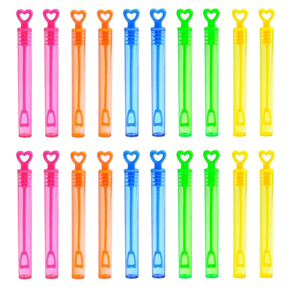 20 Pcs Empty Colorful Bubble Wands Party Bag Bubbles Mini Party Bubbles Small Bubble Tubes Wedding Favour Bubbles Heart