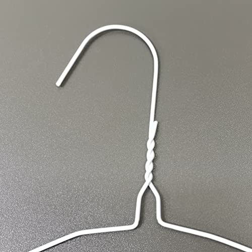 FixtureDisplays® Metal Wire Cloth Hanger Coat Hanger White Vinyl Coated Drip Dry Hanger 10 Pack 16X8 100701