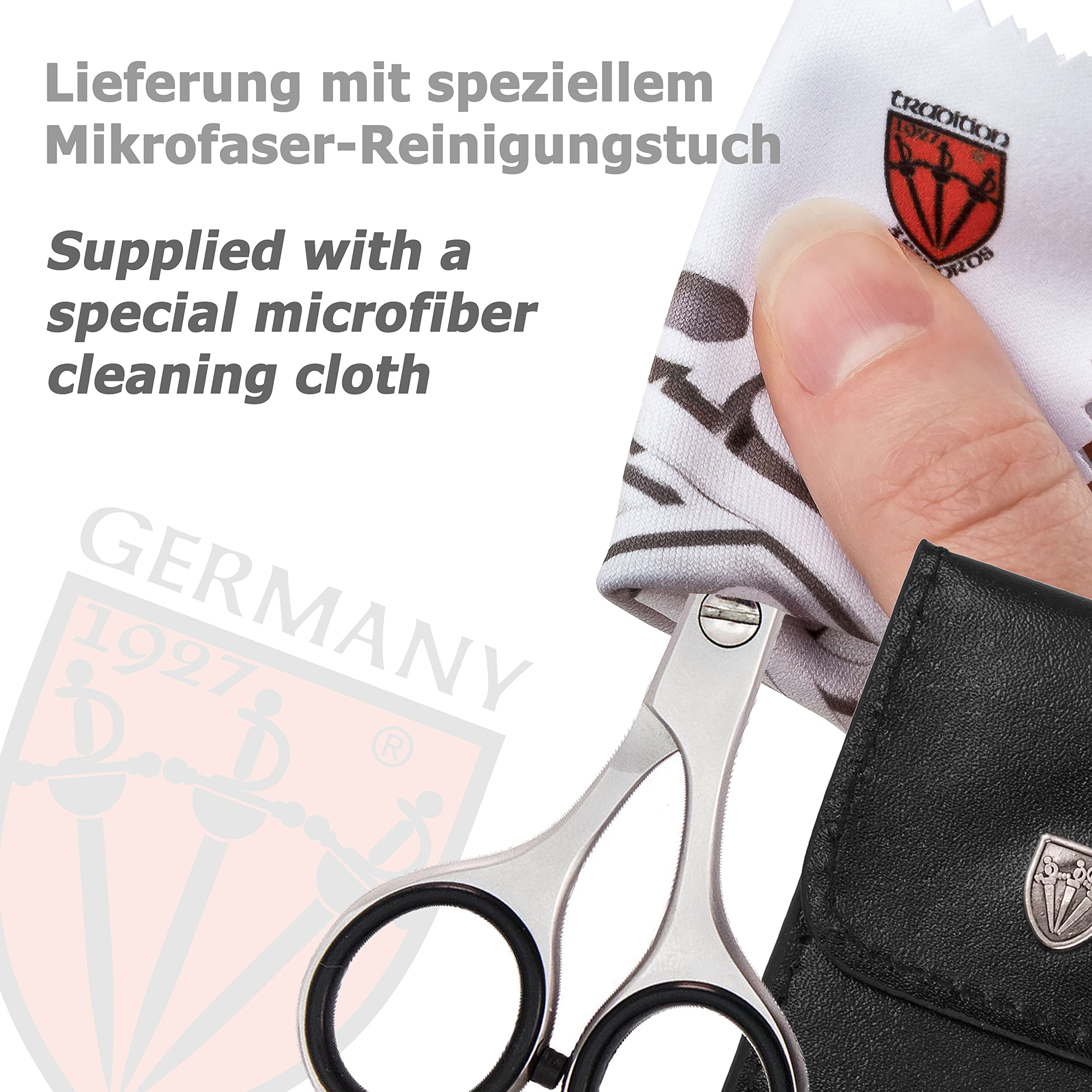 3 Swords Germany β professional BEARD MUSTACHE HAIR SCISSORS, stainless steel, straight blade, sharp, with black case