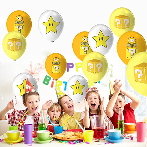 24Pcs Mario Party Latex Balloons, Super Bros Birthday Party Balloons, Super Bros Game Party Balloon Decoration