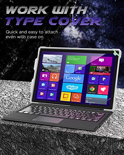 MoKo Case Fit Microsoft Surface Pro 7 Plus/7/6/5/4/LTE, [Heavy Duty] Shockproof Full-Body Rugged Hybrid Tablet Case with Hand Strap & Kickstand Fit Pro 7+/Pro 7/Pro 6/Pro 5/Pro 4/Pro LTE, Green+Gray