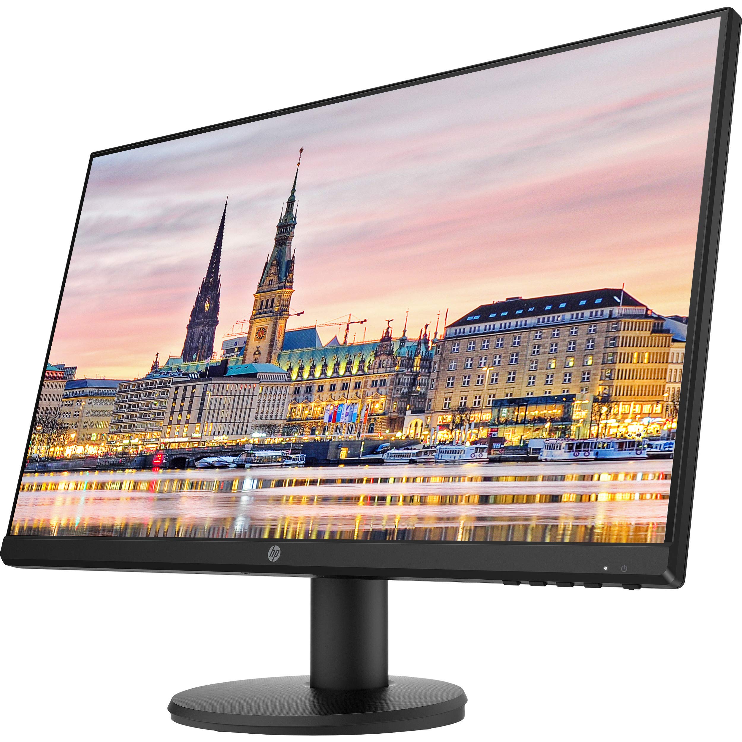 HP P24v G4 24 Inch FHD IPS LED-Backlit LCD 2-Pack Monitor Bundle with HDMI, Blue Light Filter, Dual Monitor Stand, MK270 Wireless Keyboard and Mouse Combo, Gel Pad