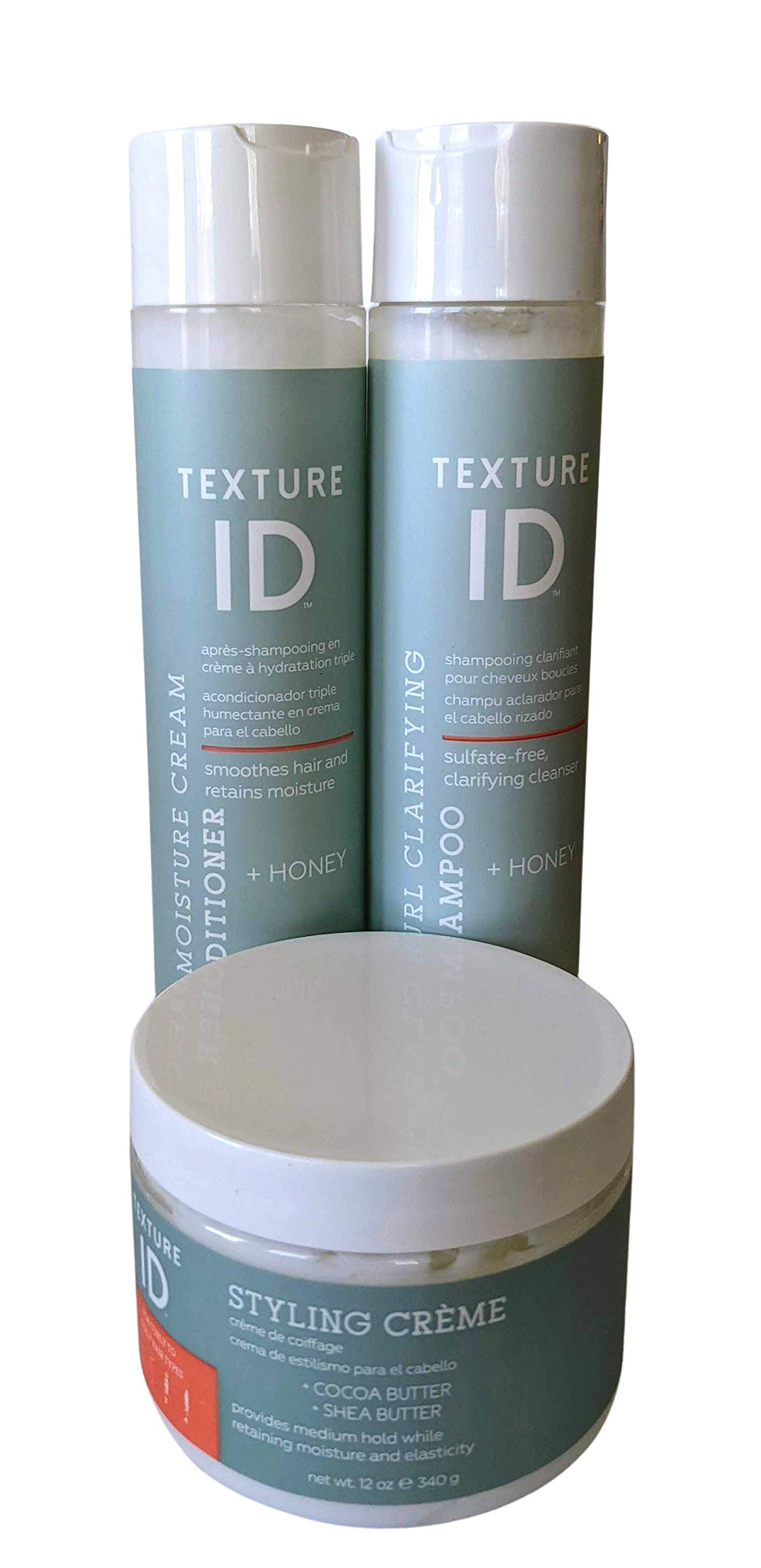 Texture ID Texture ID Set of 3 Products - Curl Clarifying Shampoo, 3x Moisture Cream Conditioner and TID Styling Creme