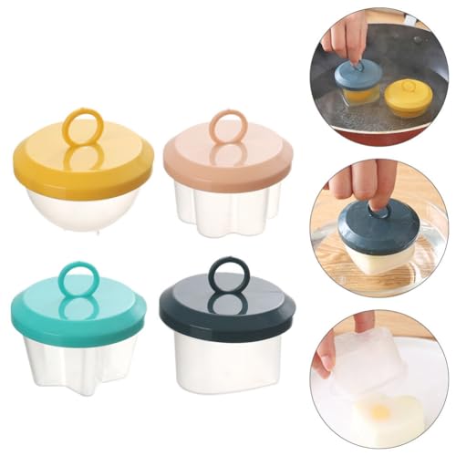 4 Pack Egg Poacher with Brush Egg Cooker Hard Boiled Eggs without Shell Egg Poaching Cups Egg Boiler Egg Maker For Breakfast Sandwiches