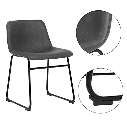 SONGMICS Set of 2 Dining Chairs with Backrest, Metal Legs, Comfortable Wide Seat, 18.9 x 21.2 x 29.9 Inches, Retro Black