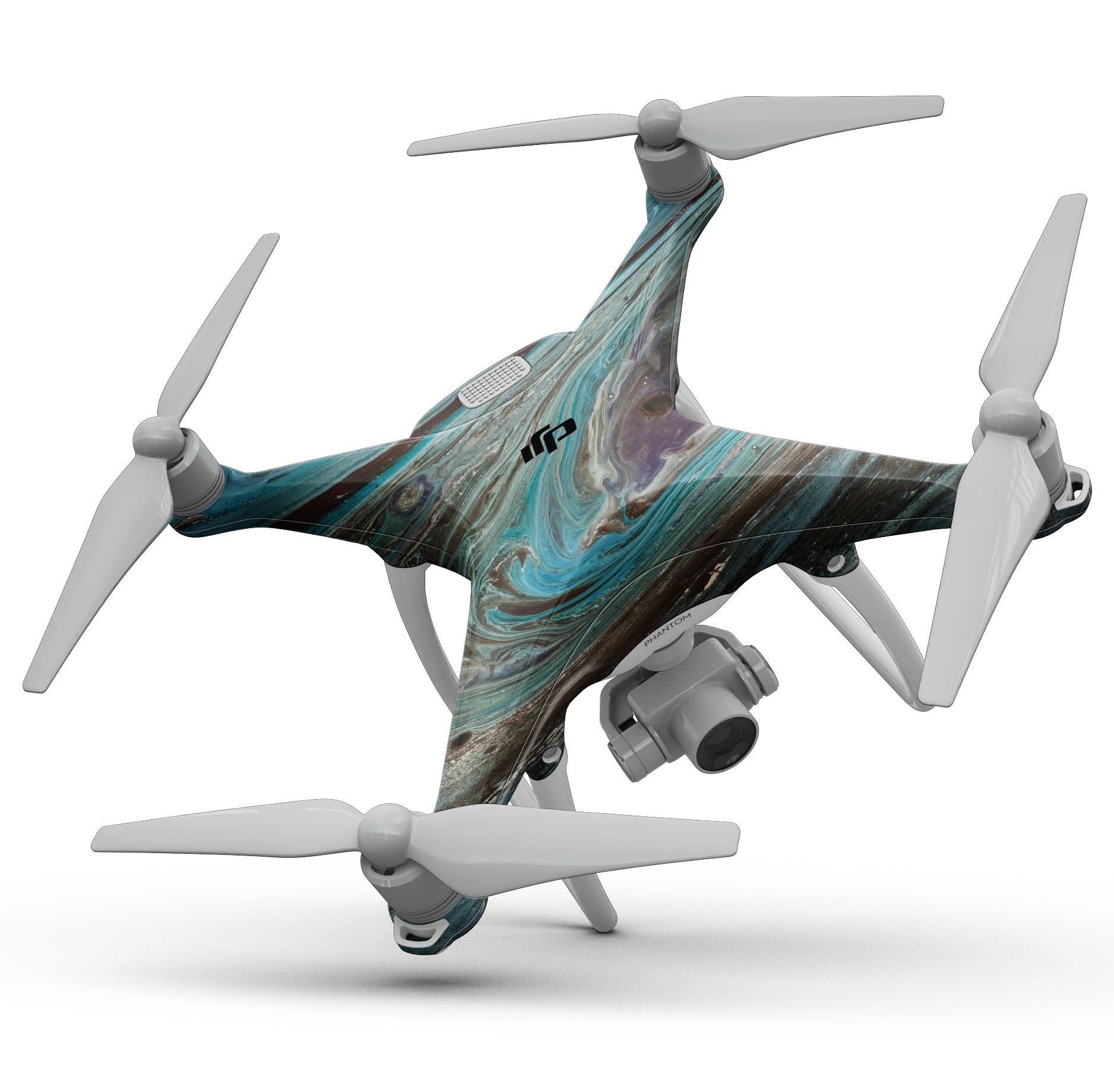 Design Skinz Design Skinz Swirling Dark Acrylic Marble Full-Body Wrap Decal Skin-Kit Compatible with The Drone DJI Phantom 2