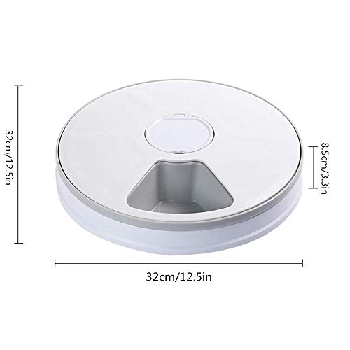 ZH1 Cat and Dog Food Dispenser, Automatic Pet Feeder with 6-Segment Dial with LCD Display, Voice Reminder, for Cats and Small and Medium Pets.