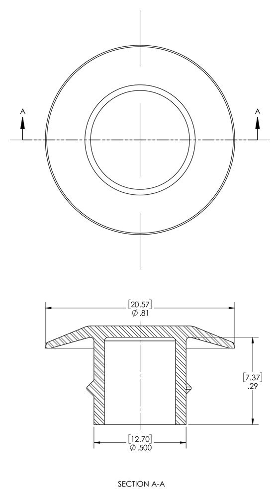 Caplugs 99391745 Plastic Push-in-Plug. PIP-9/16, PE-LD, to fit SAE Thread Size 9/16" to fit NPT Thread Size -", Black (Pack of 200)