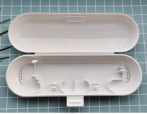 USUNQE Pack of 2 Electric Toothbrush Travel Case, Toothbrush Carrying Container Holder for Oral-B Pro and Other Electric Toothbrush(White & Black)