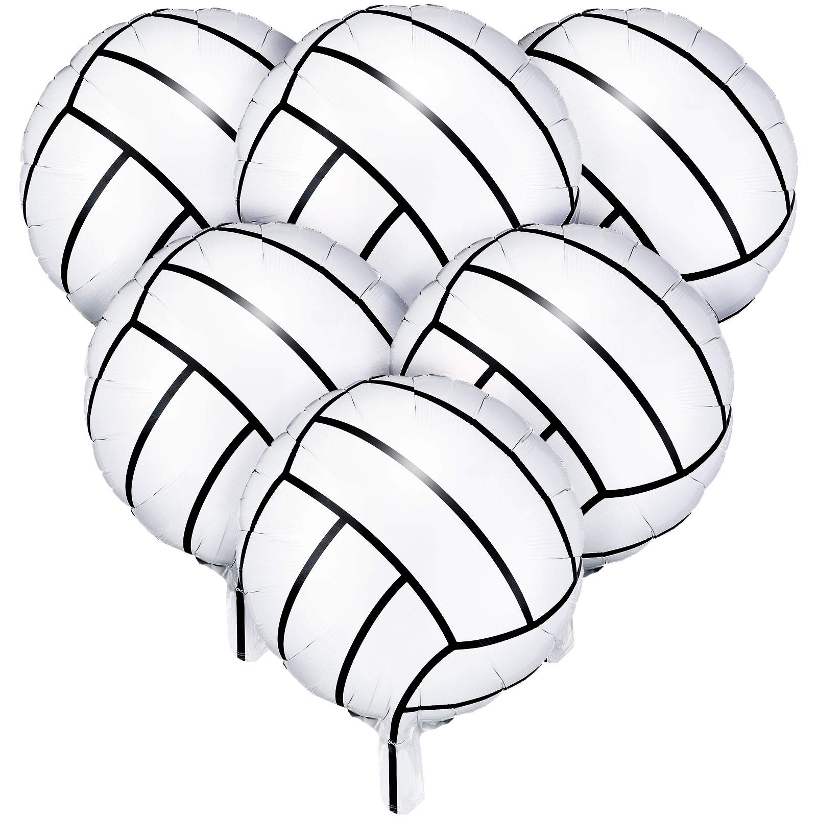 6 Pieces 18 Inches Volleyball Balloons Foil Volleyball Balloons Aluminum Foil Balloons for Birthday Party Sports Themed Party Decor