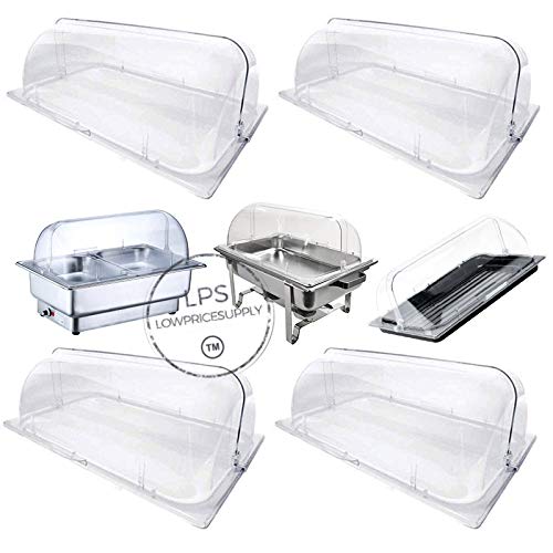 4 PACK Full Size Roll Top Chafing Dish Clear Plastic Pan Display Cover Chafer by lowpricesupply