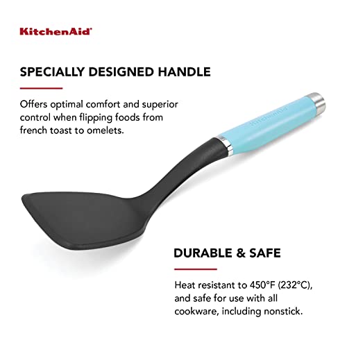 KitchenAid Gourmet Nylon Short Turner, One Size, Matte Aqua Sky