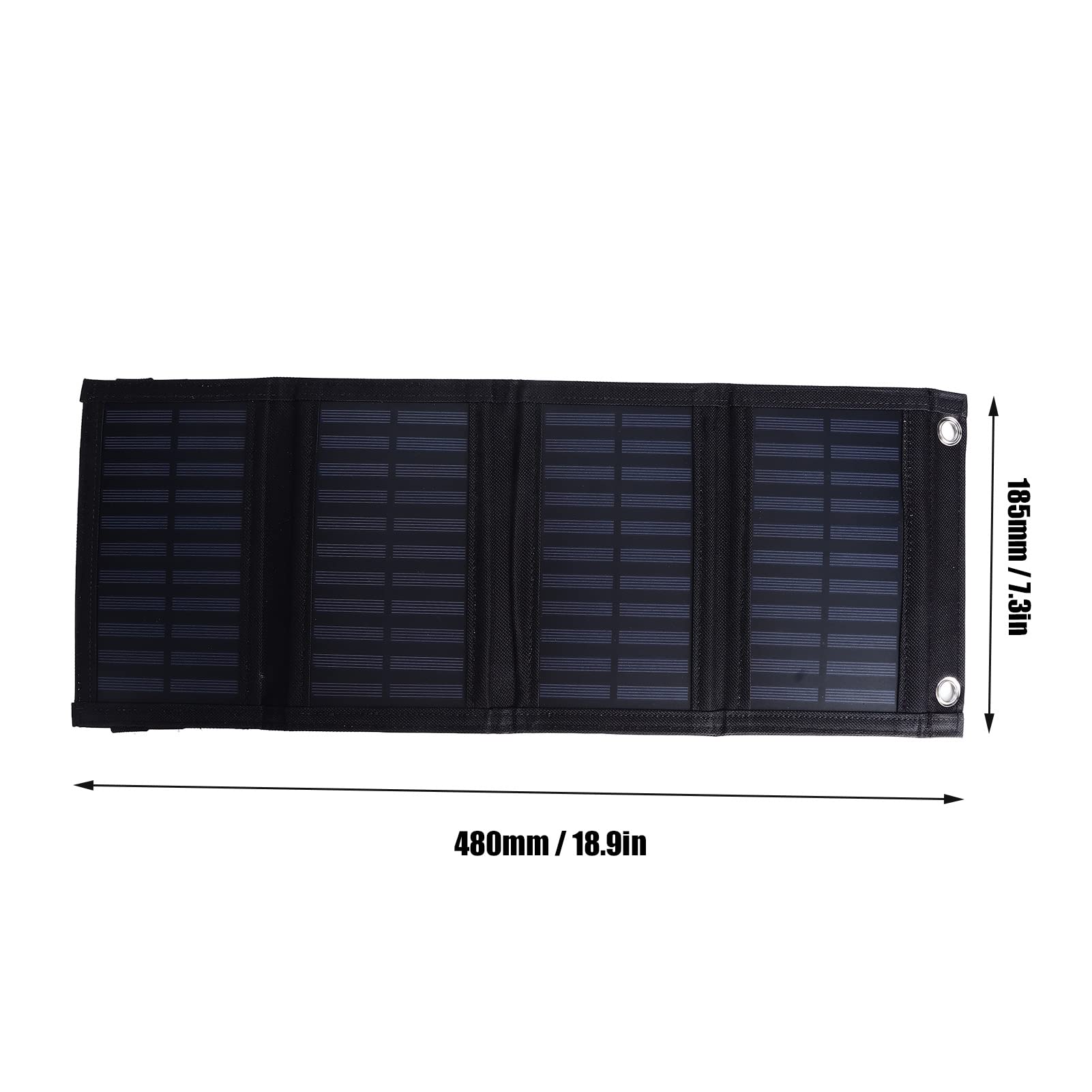 20W Solar Charger for Cell Phone, Foldable Solar Panel Charger for Hiking, Camping, Fishing(Black)
