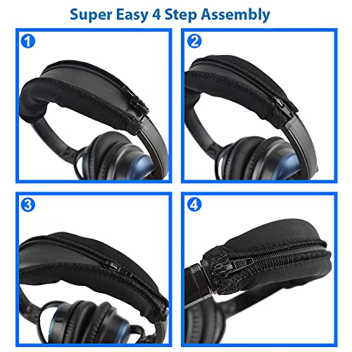 MMOBIEL Replacement Headband Cover Cushion Headphones Protector Compatible with Bose QuietComfort QC15 QC2 (Black)