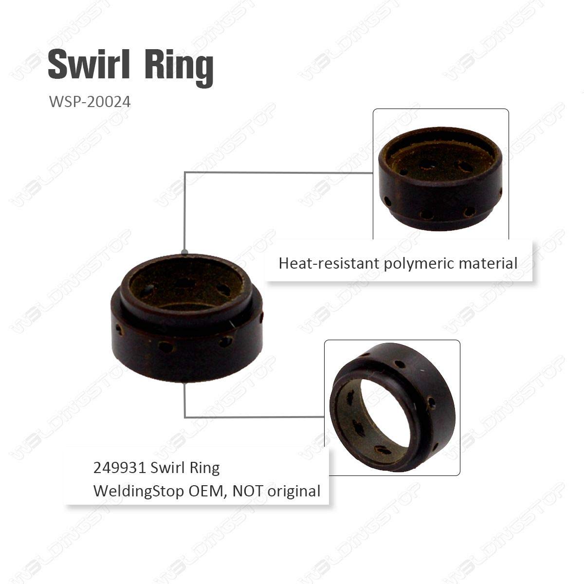 2pcs 249931 Plasma Swirl Ring for Miller XT30 XT40 Torch & fit Hobart AirForce 27i / 40i Cutter